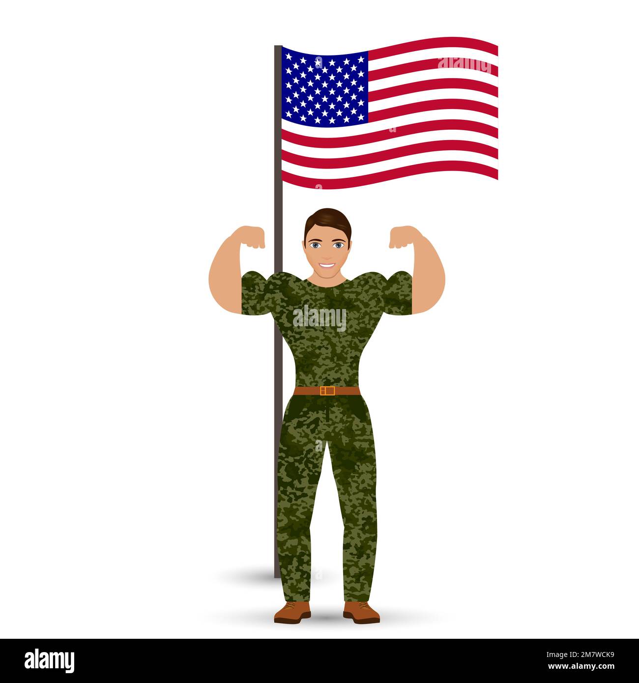 Muscular soldier. Vector illustration. Usa army vector illustration ...