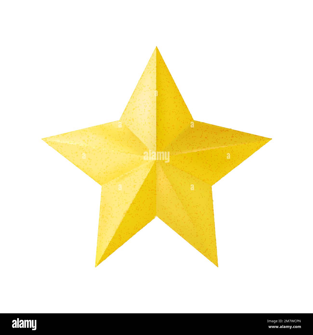 Golden realistic 3D Christmas star isolated on white background. Vector illustration. Eps 10 ...