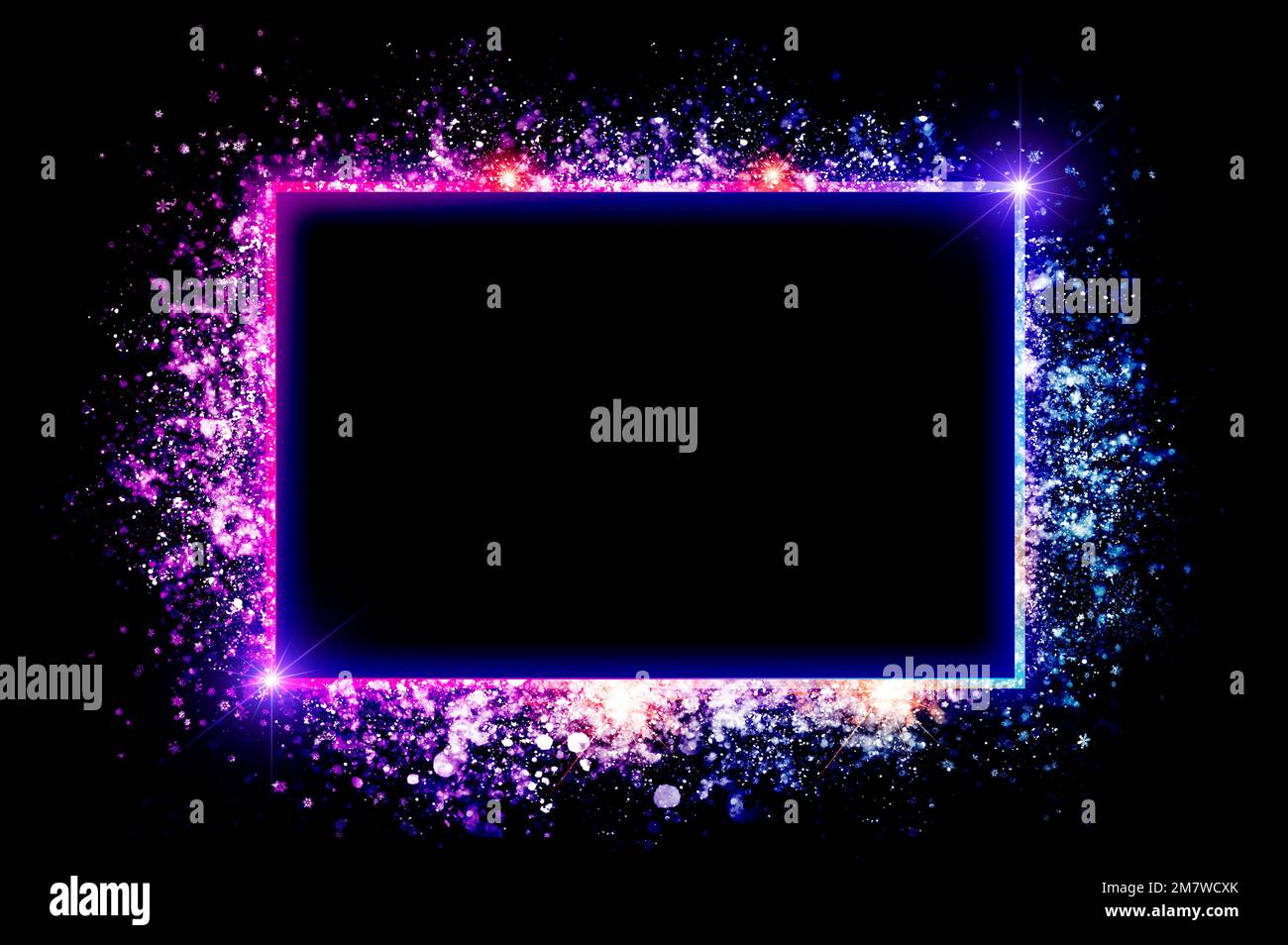 Fluorescent light blue neon square hi-res stock photography and images ...