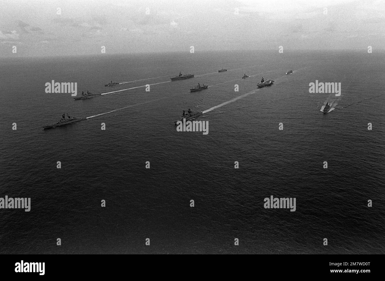 A port bow view of the ships assigned to the battle groups of the ...