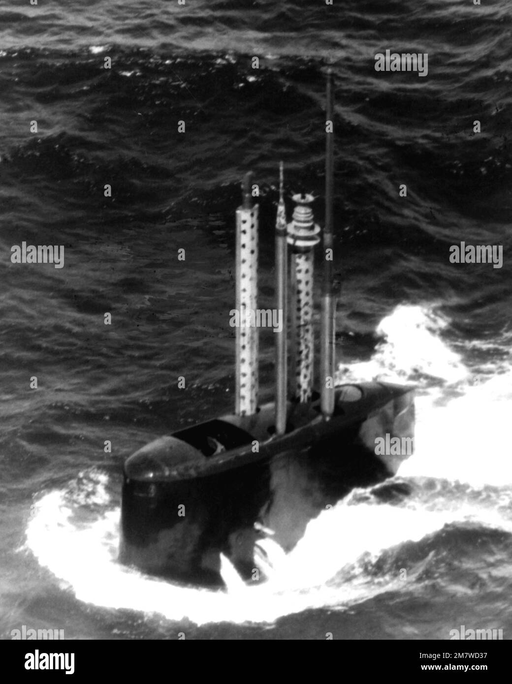 Aerial port bow view of a partially submerged United Kingdom Valiant ...