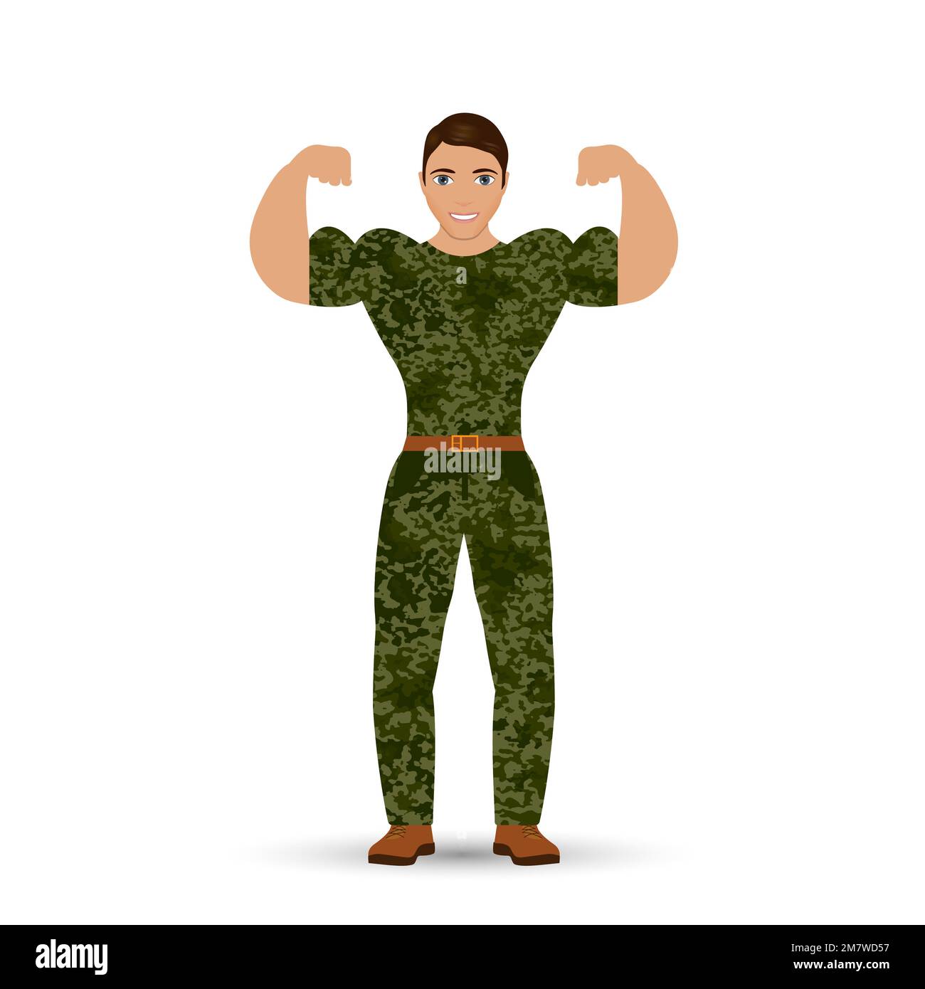 Muscular soldier. Vector illustration. Eps 10 Stock Vector Image & Art ...