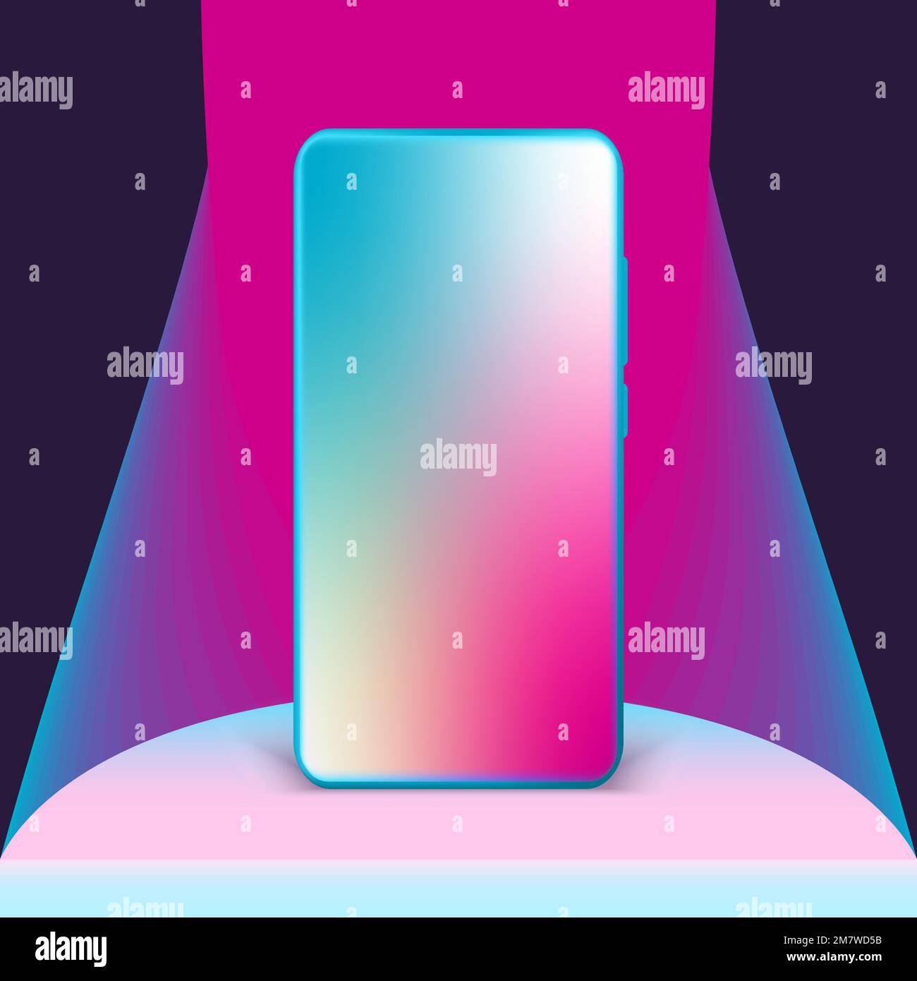 3d smartphone with empty screen for mockup mobile concept. Showcase ...