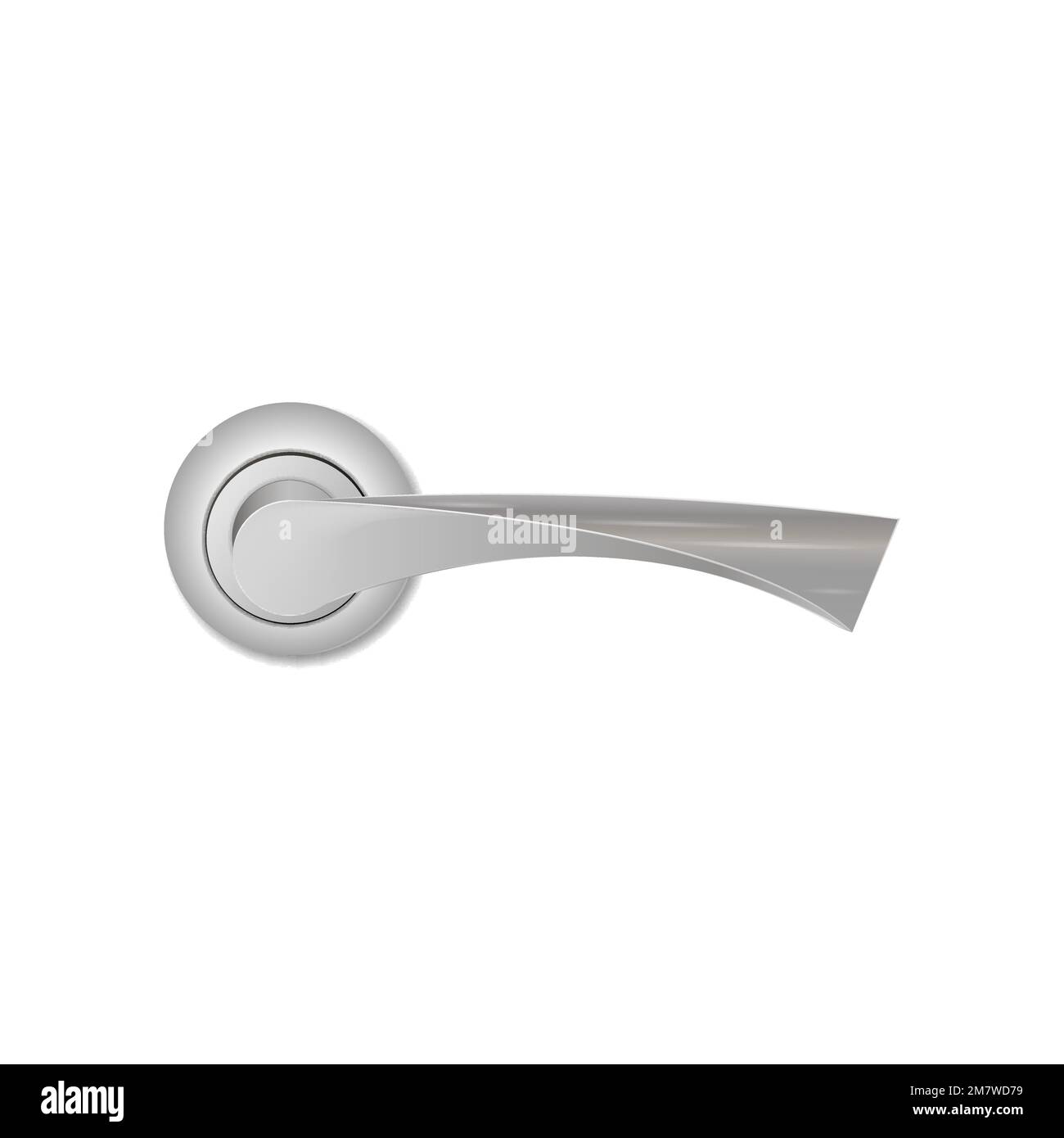 Classic door handle isolated on white background.Realistic vector ...