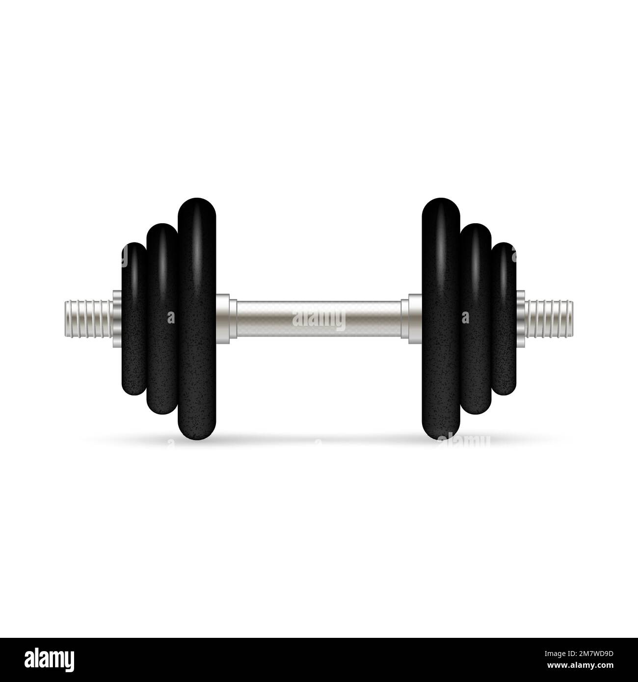Dumbbell with removable disks isolated on white background. Vector ...