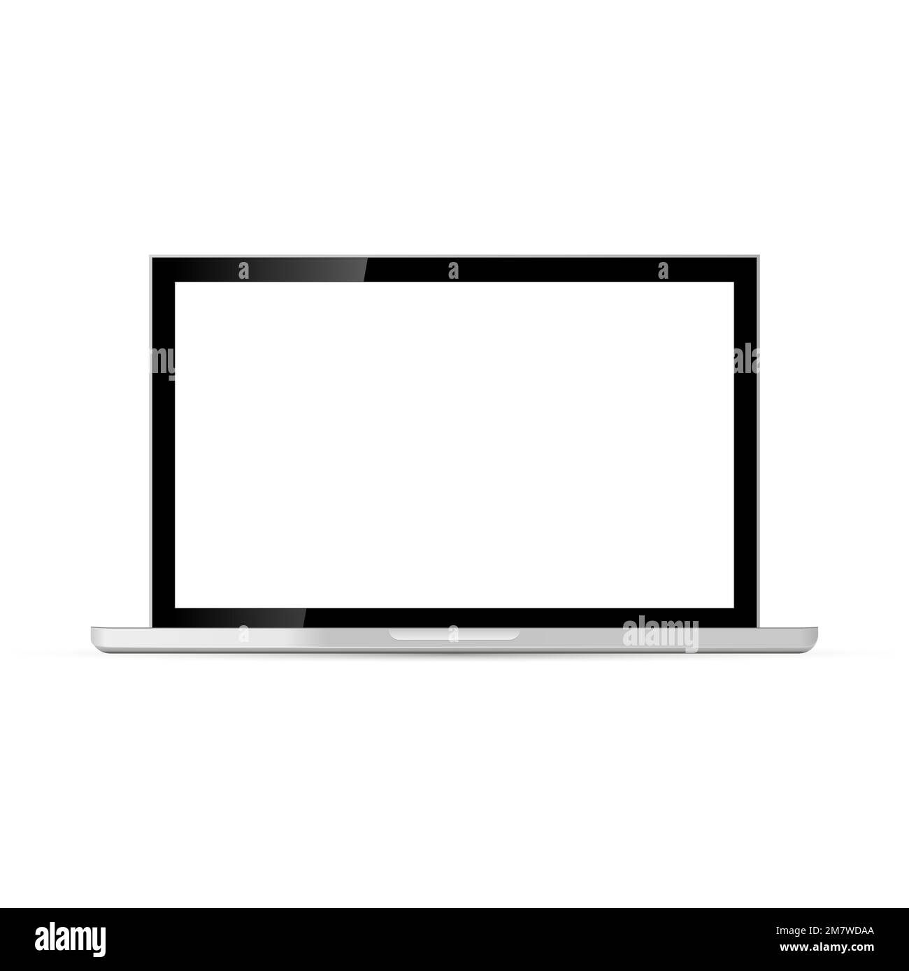 Laptop with blank screen isolated on white background. Vector ...