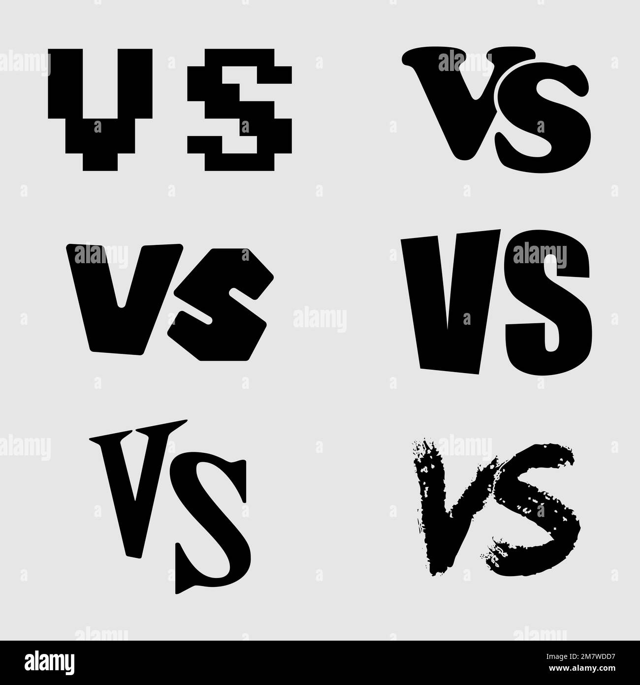 Versus letters icon set. Collection VS logo. Vector illustration Stock ...