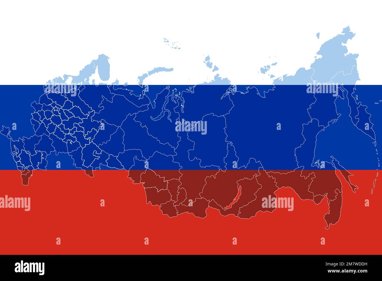 Russia flag with russia map. Isolated on white background. Vector ...