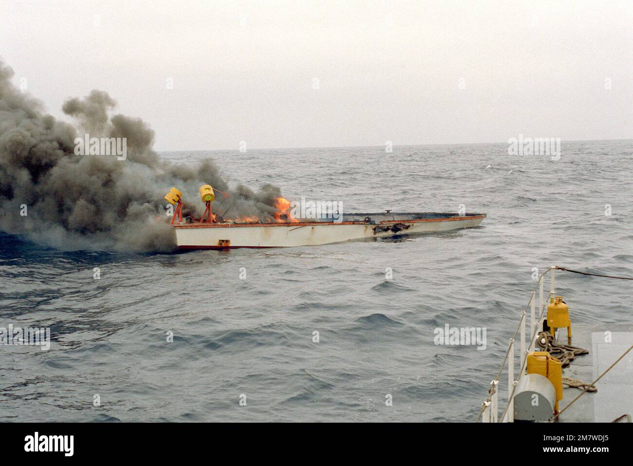 A view of a damaged target after being hit by a High Altitude Anti ...