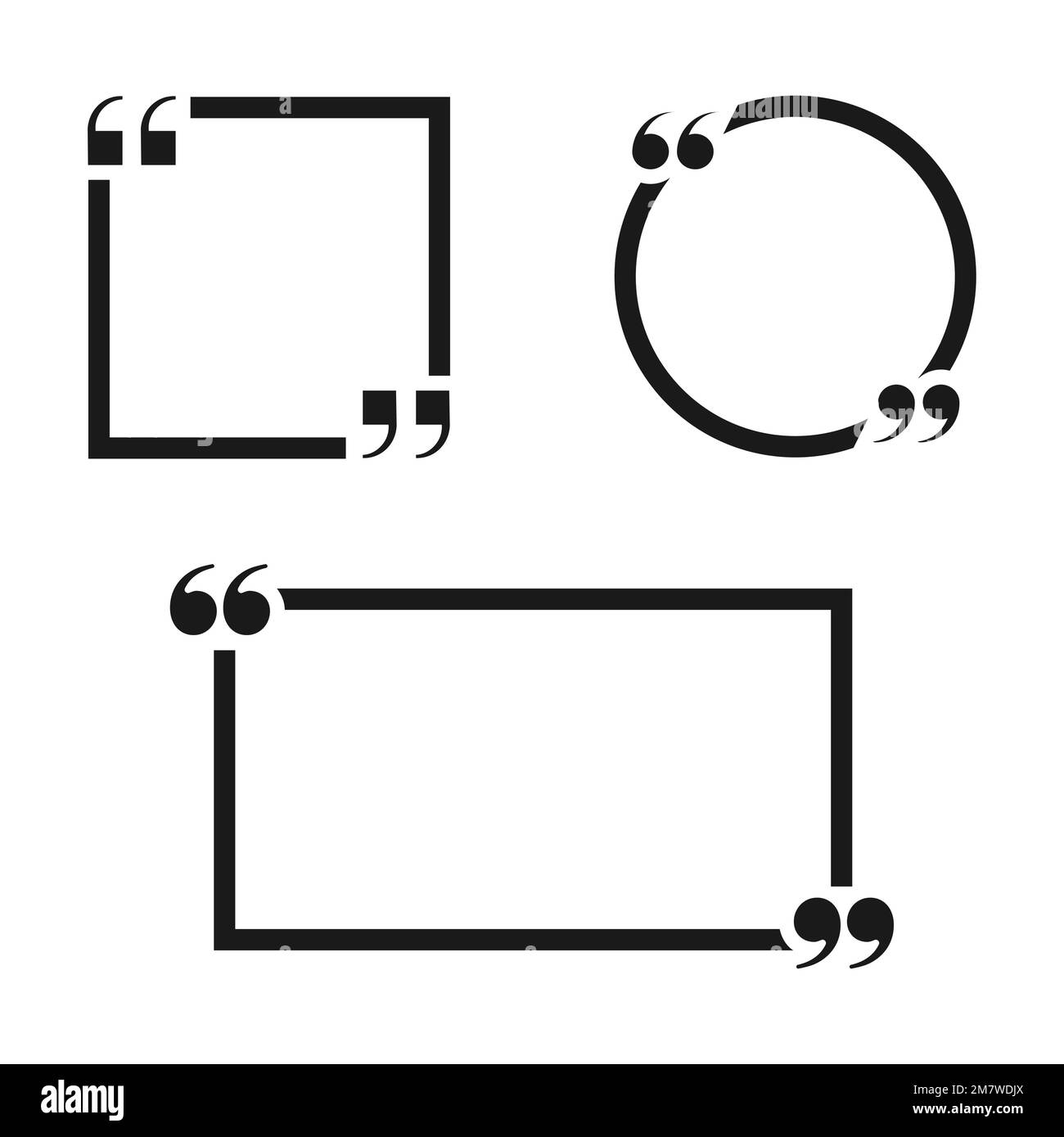 Set of quote frames isolated on white background. Vector illustration. Eps 10 Stock Vector Image ...
