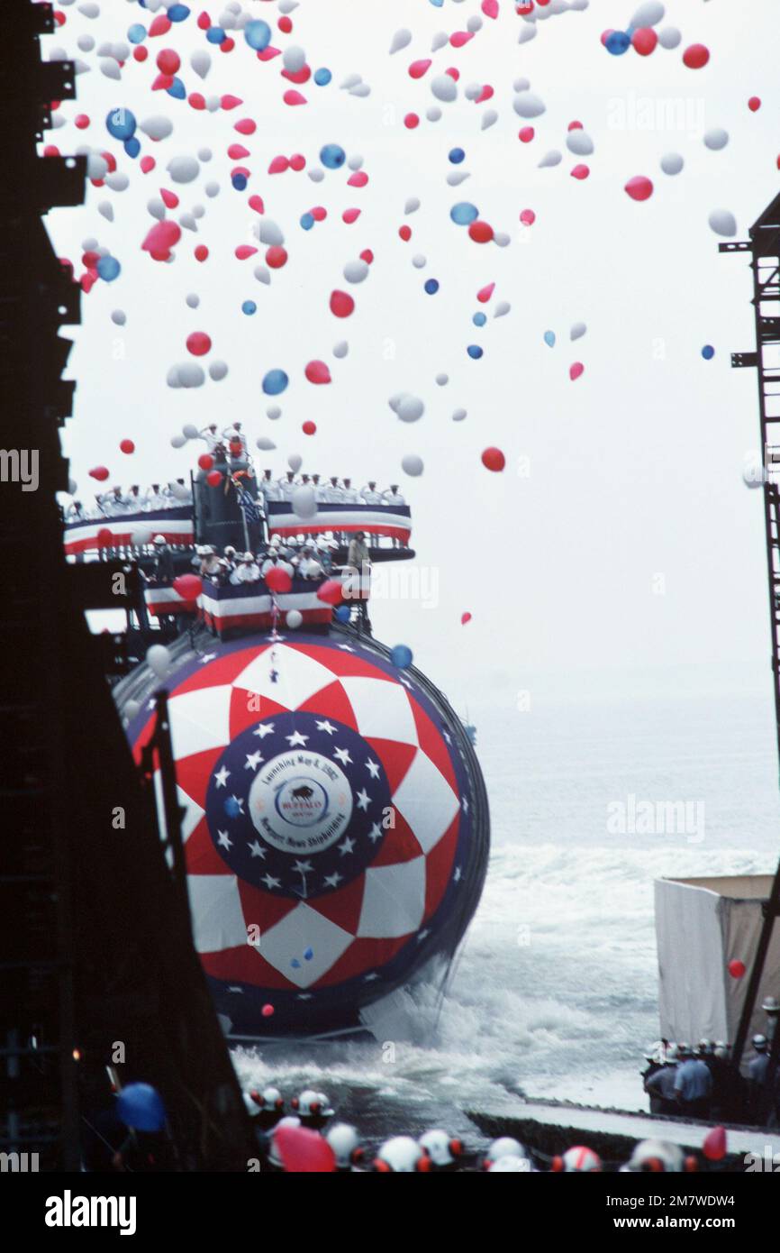 Balloons fill the air as the nuclear-powered attack submarine USS ...