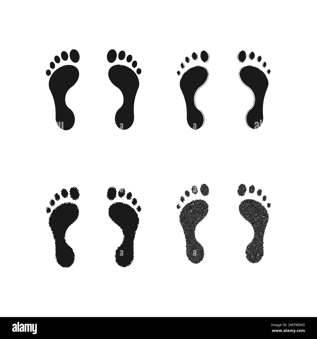 Human footprint collection. isolated on background. Vector illustration ...