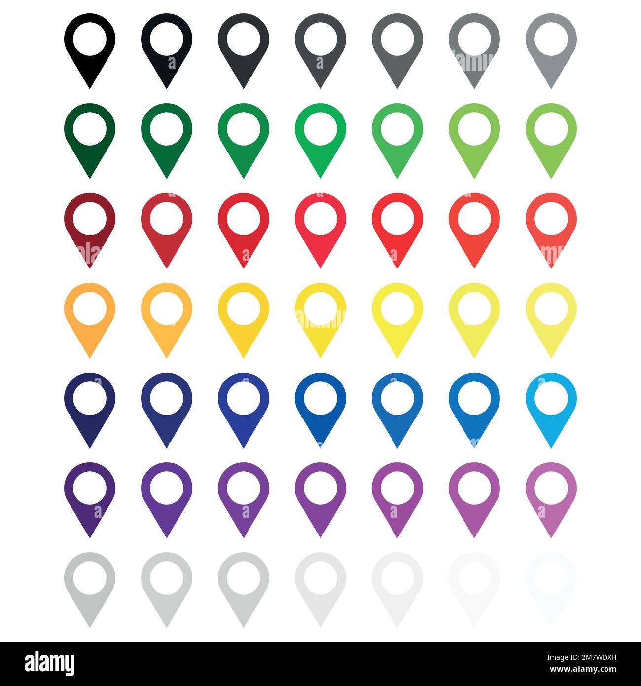 Set of map pointers isolated on white background. Vector illustration ...