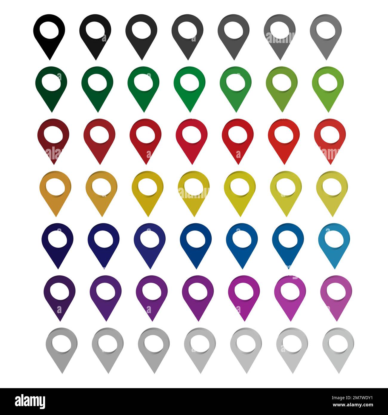 Set of map pointers isolated on white background. Vector illustration ...