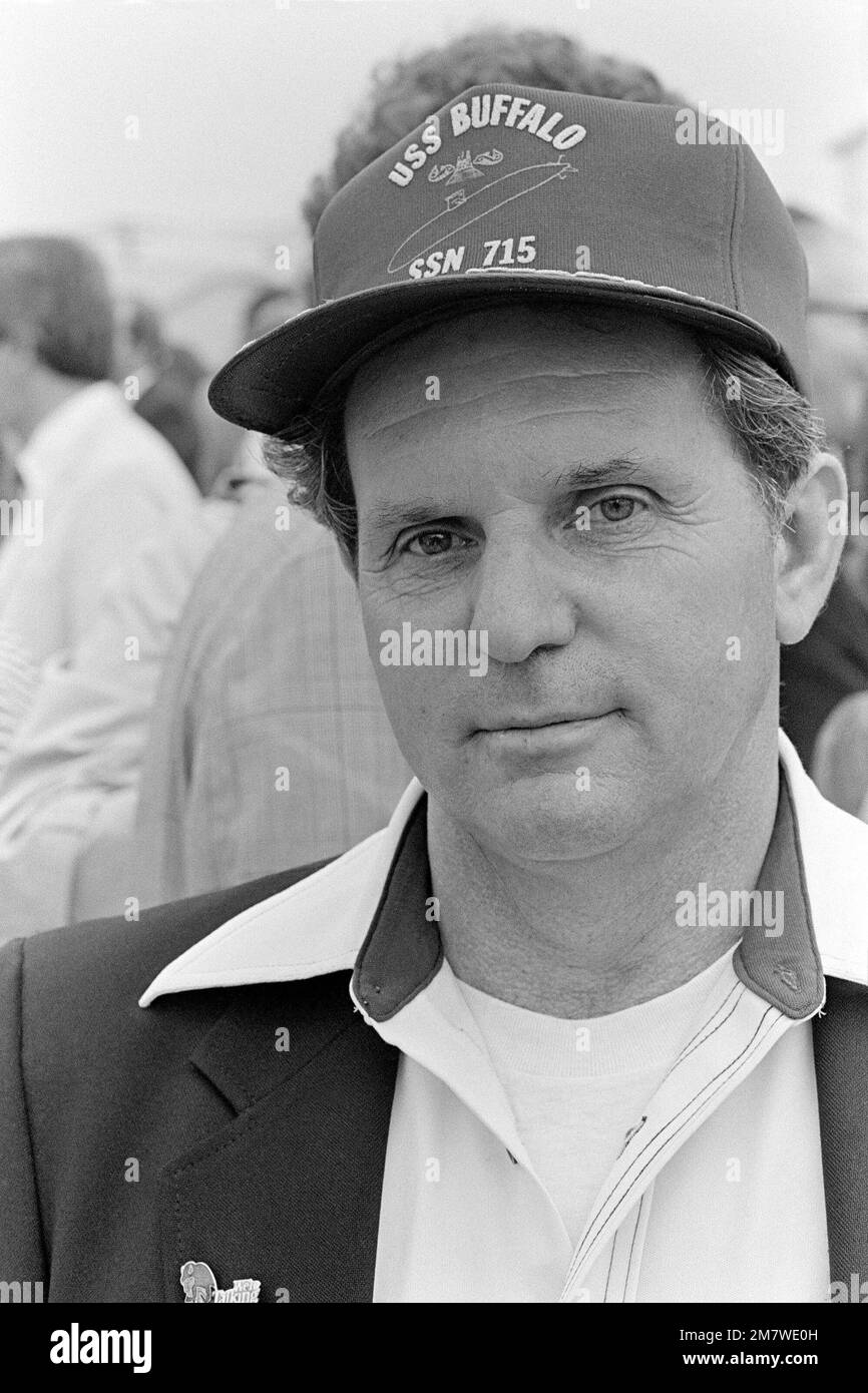 A guest at the launching ceremony for the nuclear-powered attack ...