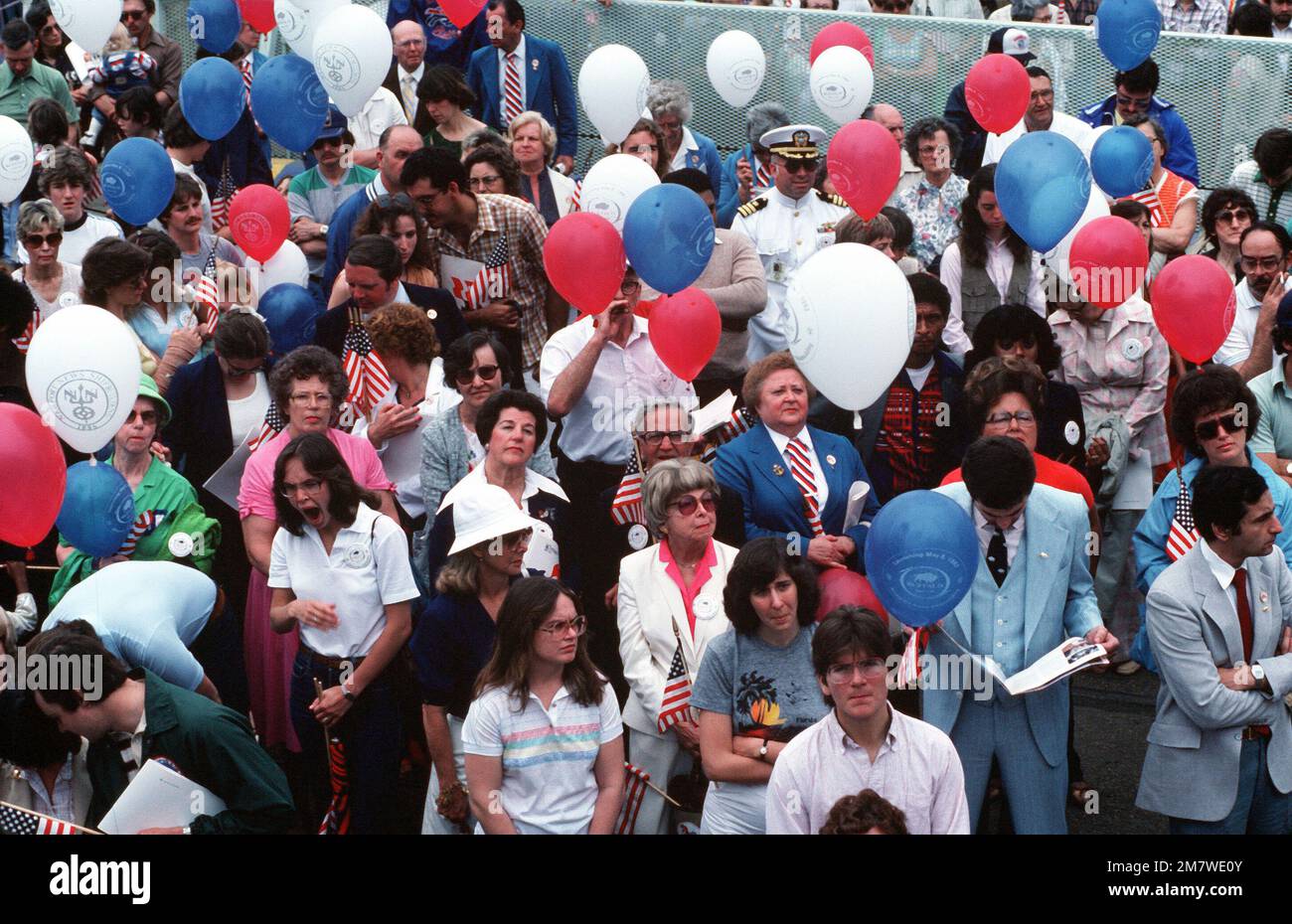 Front view of the crowd attending the launching ceremony for the ...