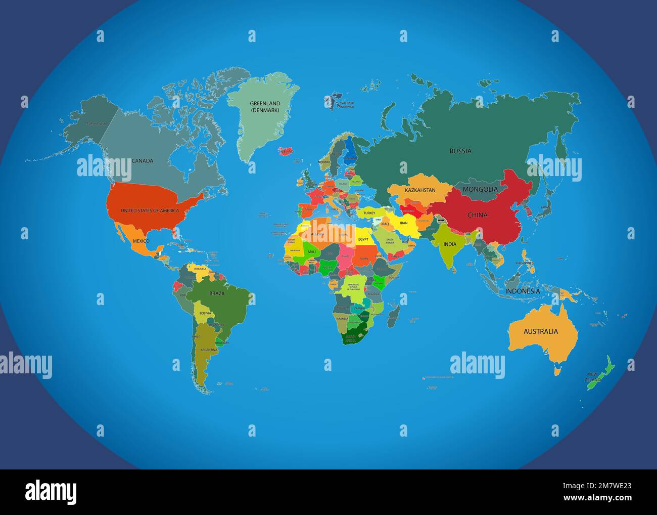 World map with countries atlas and names hi-res stock photography and ...