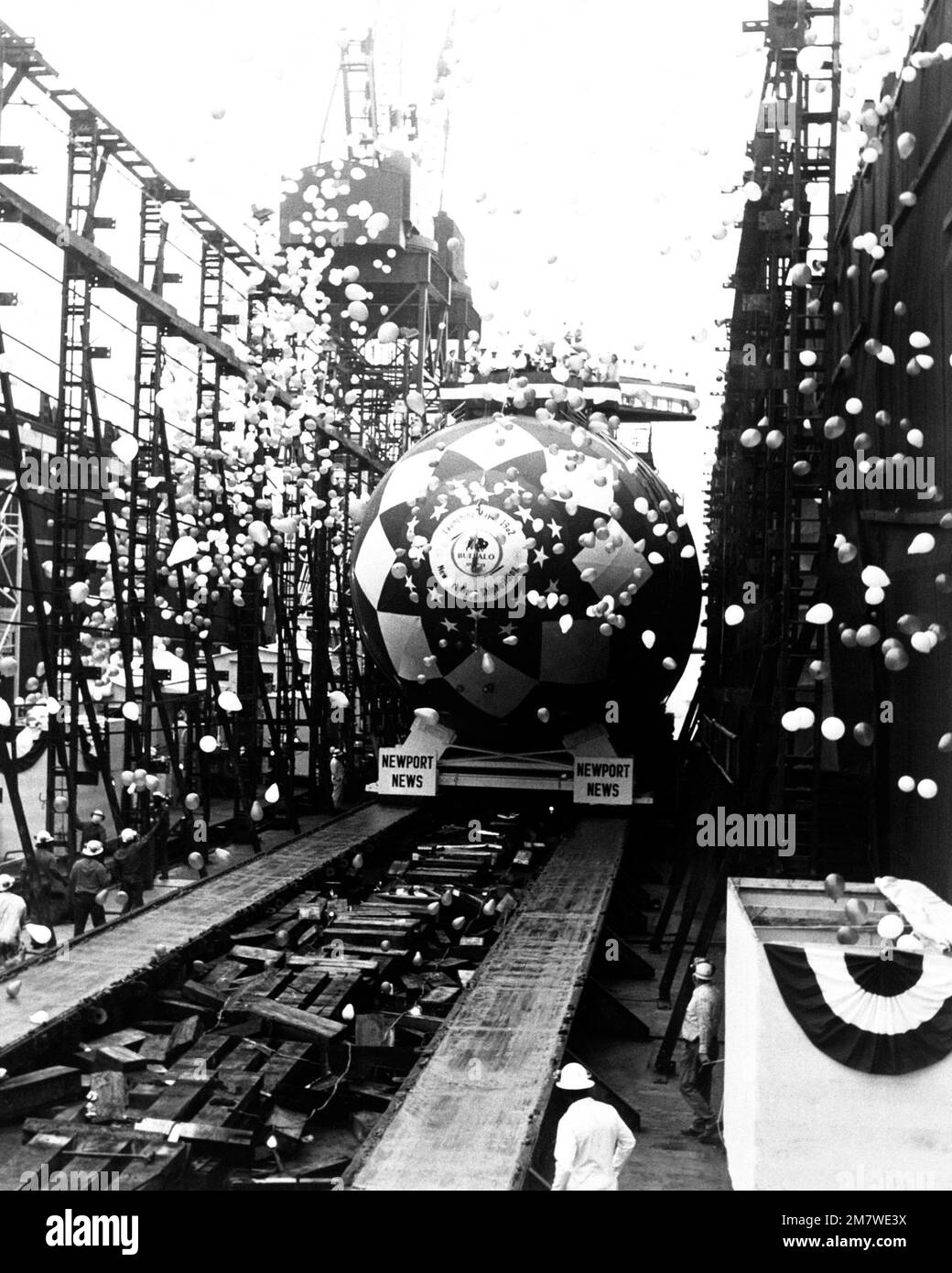 A bow view of the nuclear-powered attack submarine BUFFALO (SSN-715) as ...