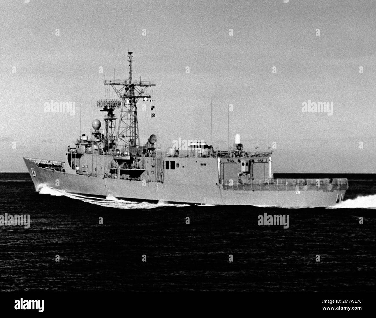 A port quarter view of the guided missile frigate USS BOONE (FFG 28 ...