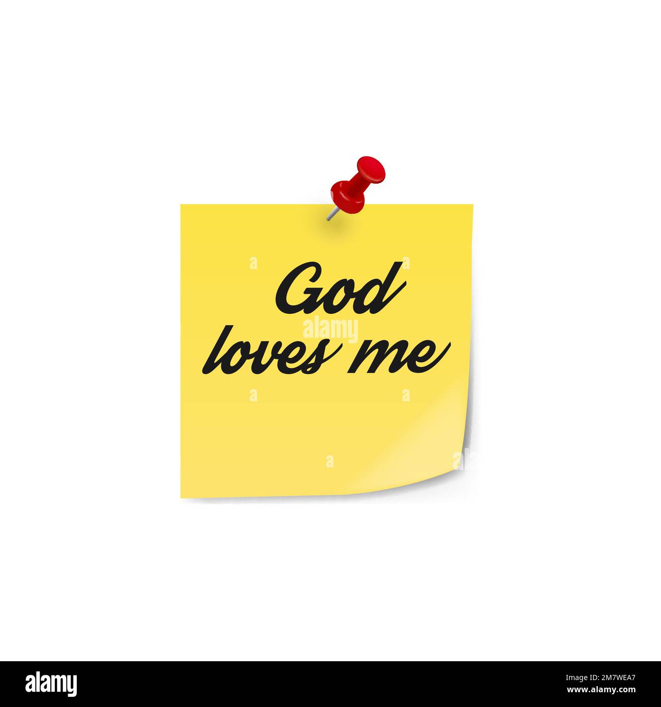 Word God loves me. sticky note.Realistic vector illustration isolated ...