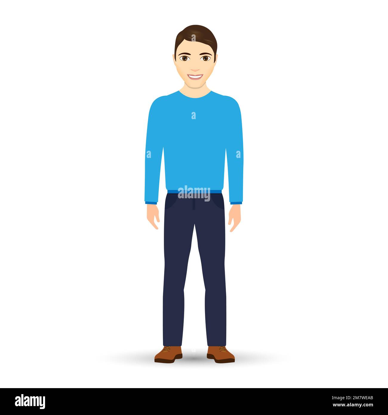 men isolated on white background. Vector illustration. Front view Stock ...