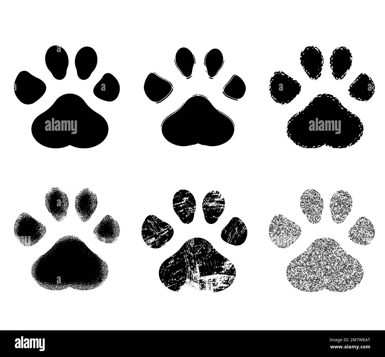 Set of Paw Print. Vector illustration. isolated on background. Vector ...