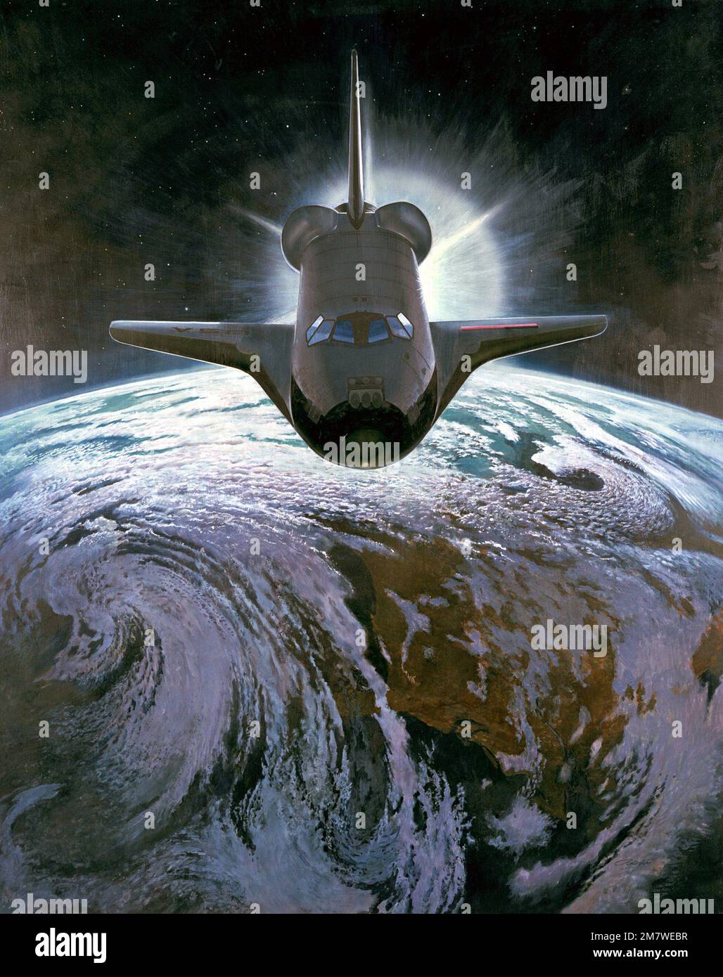 Artwork: "The Columbia Prepares to Descend" Artist: Ren Wicks. Country ...