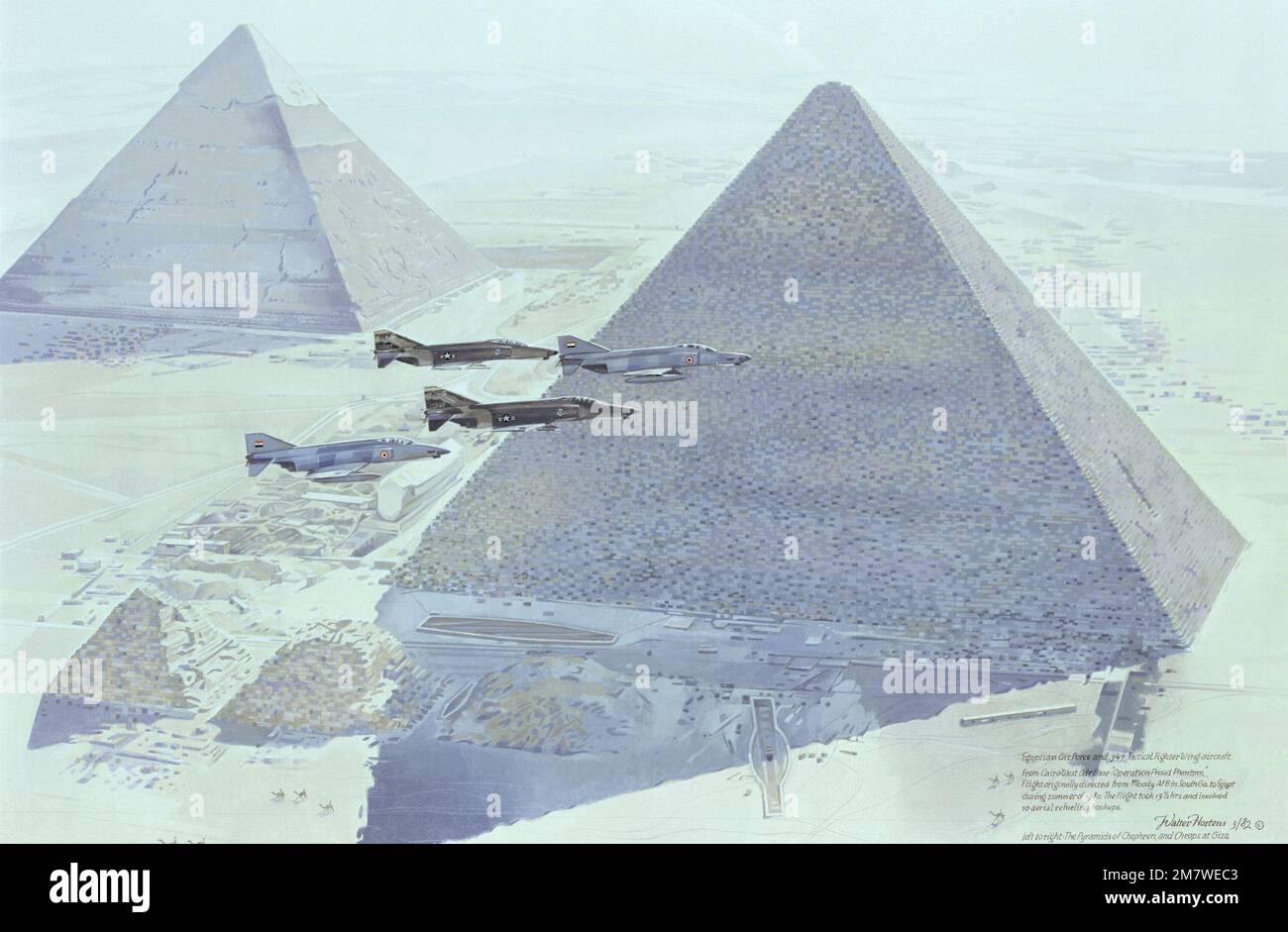 Artwork: "The Classic Phantom Pyramid Fly-by" (F-4E) Artist: Walter ...