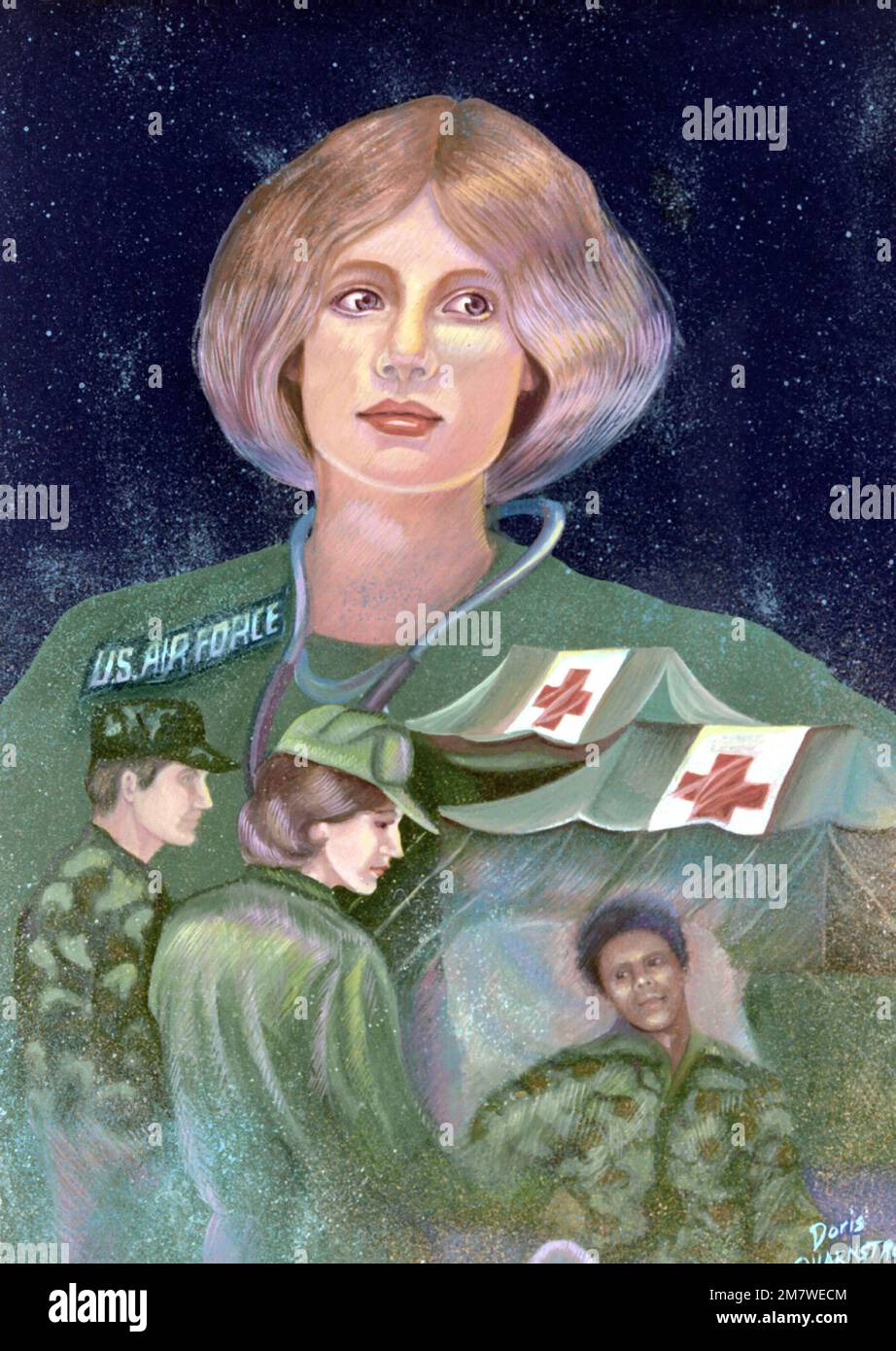 Artwork: "Air Force Nurse" Artist: Doris Quarnstrom. Country: Unknown ...