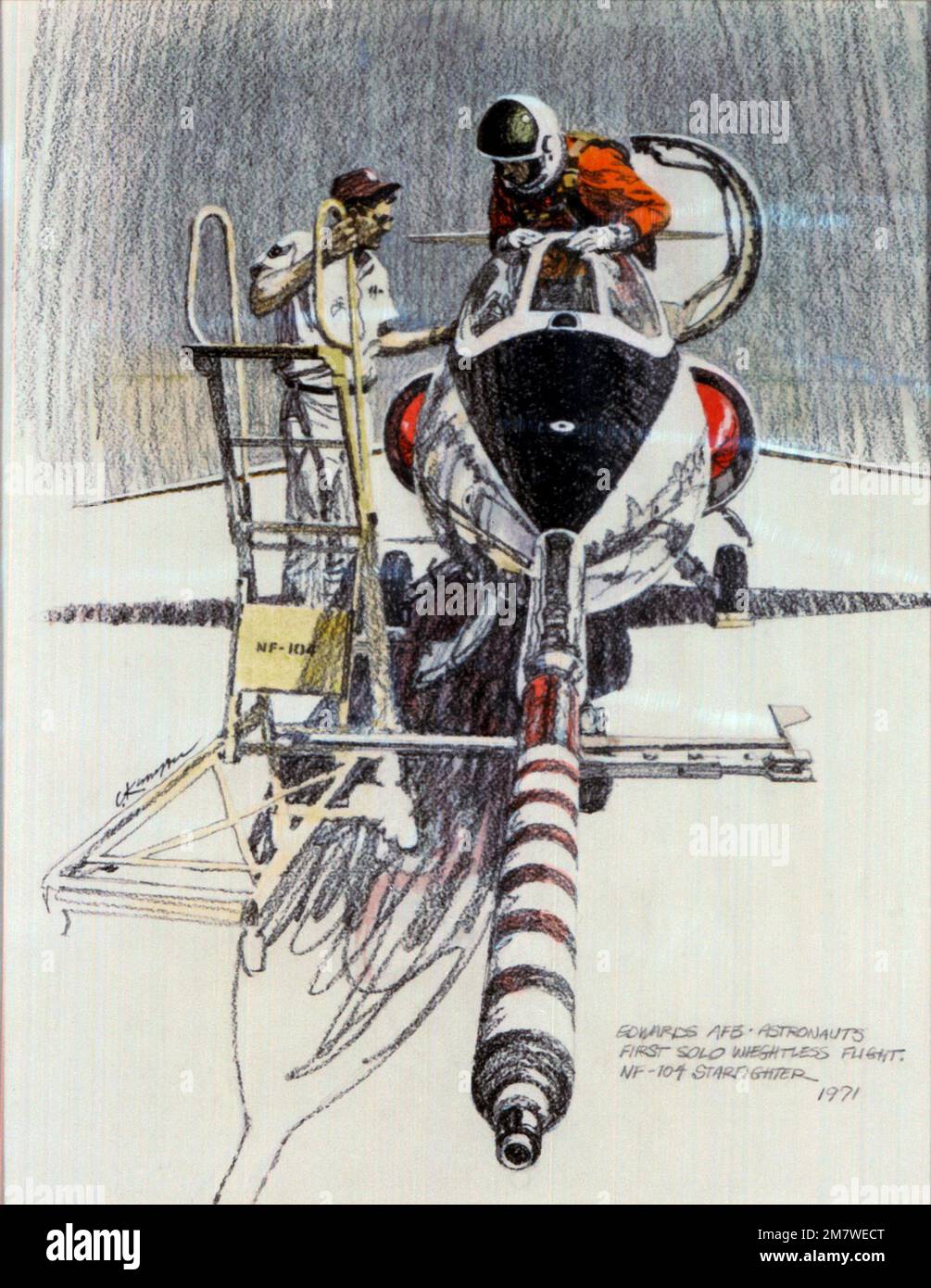 Artwork: "Astronauts - First Weightless Solo, Edwards Air Force Base ...