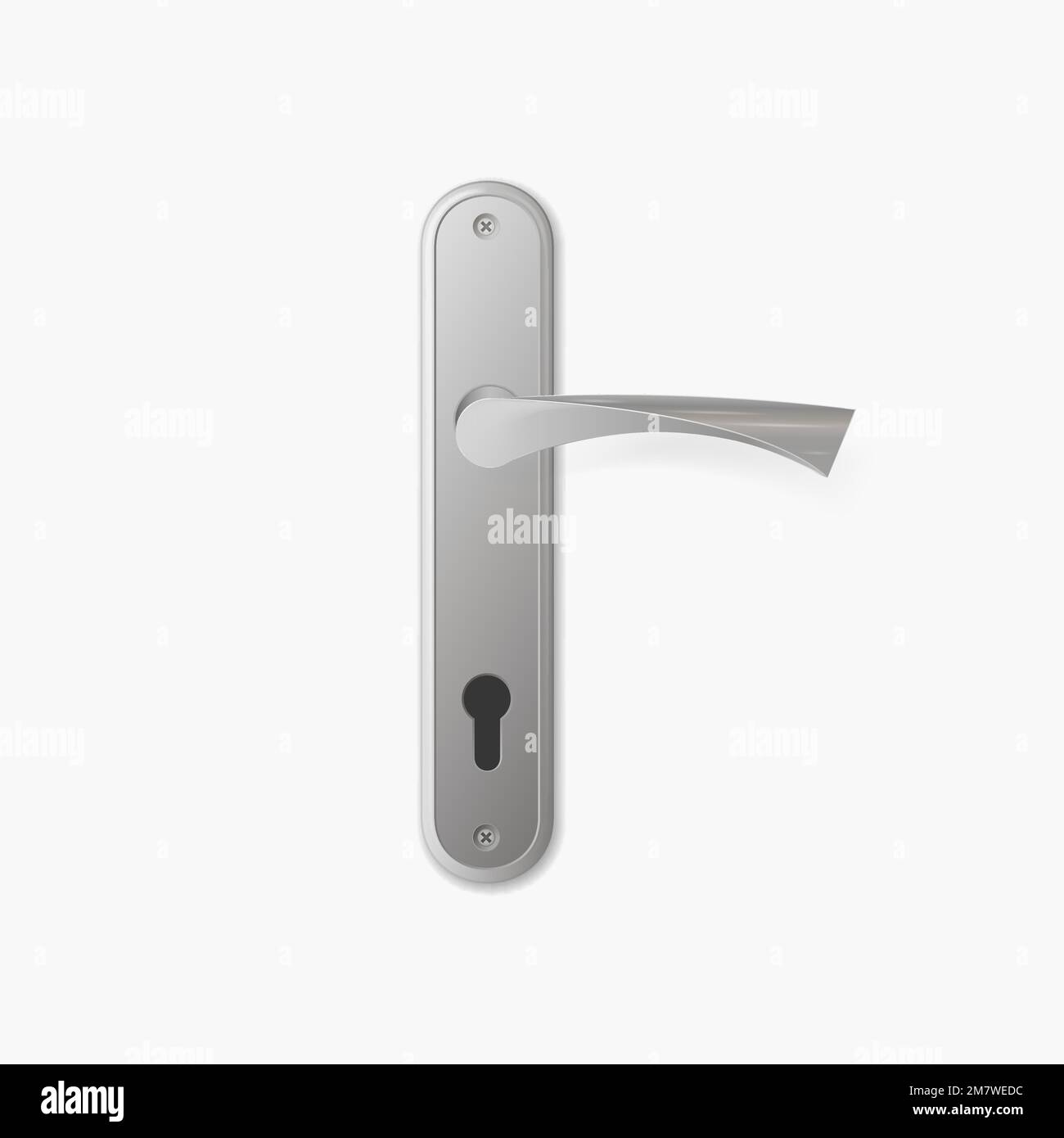 Door handle isolated on white background.Realistic vector illustration ...