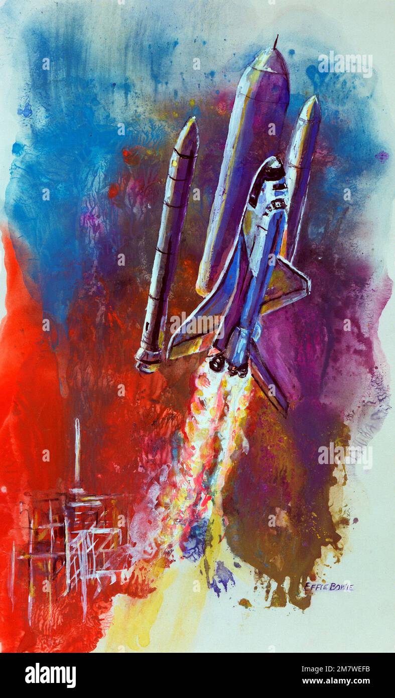Artwork: "Columbia Going into Orbit" Artist: Effie Bowie. Country ...