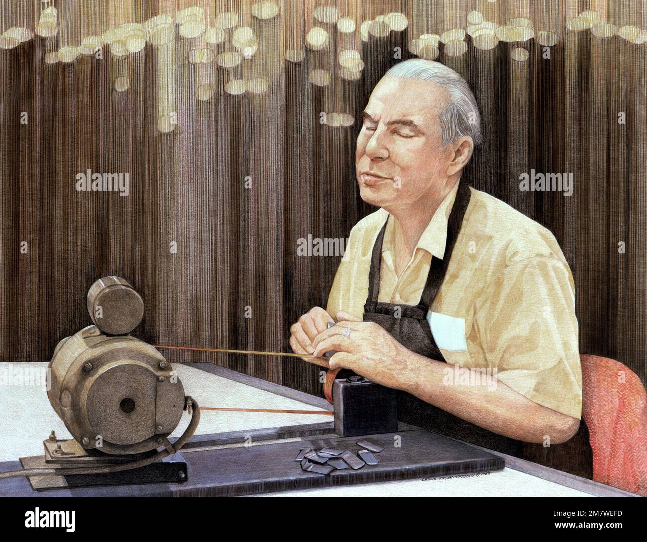 Artwork: "Blind Worker at Kelly Air Force Base, Texas" Artist: Leslie ...