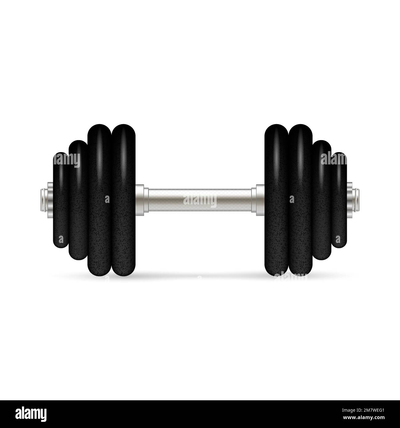 Dumbbell with removable disks isolated on white background. Vector ...