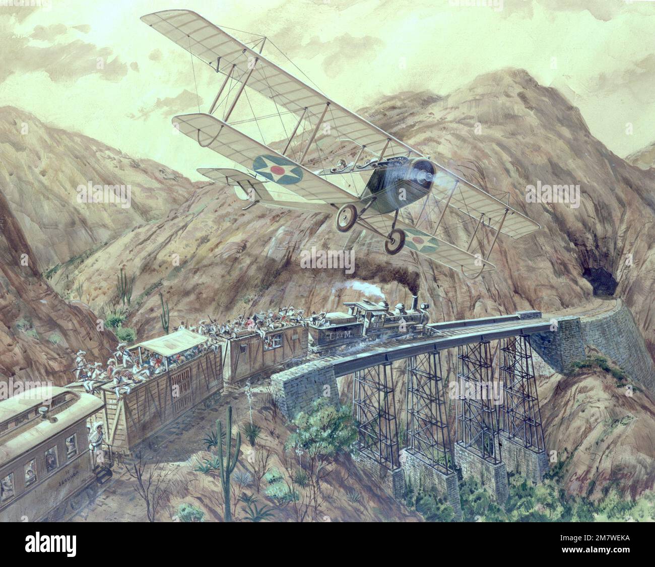 Artwork: "Down Mexico Way," 1ST Aero Squadron U.S. Army Corp Curtiss N ...