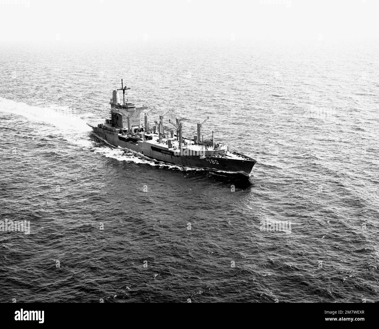 A starboard beam view of the fleet oiler USS WILLAMETTE (AO-180 ...