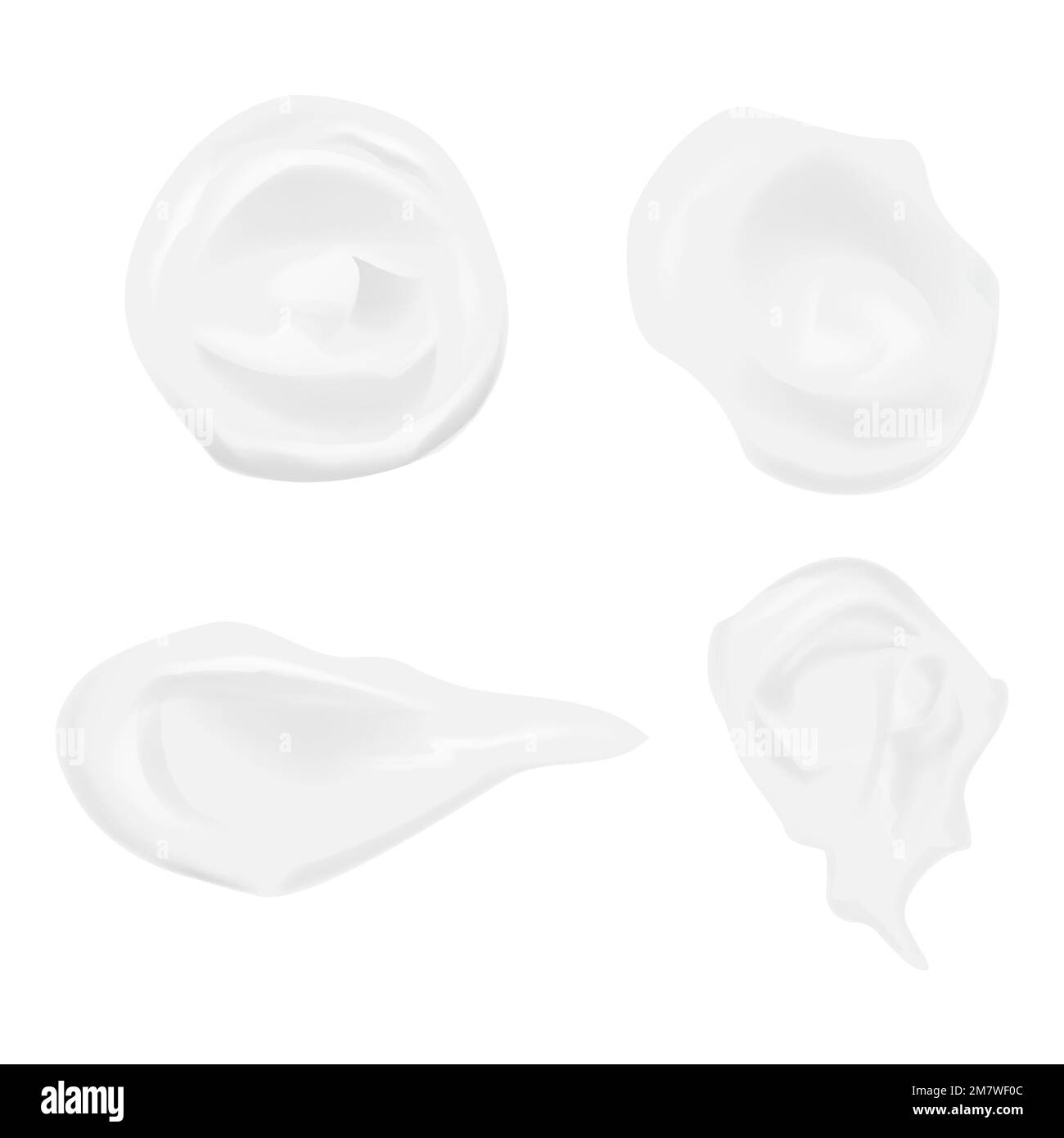 Set of cream elements. Skin cream. Isolated on white background. Vector ...
