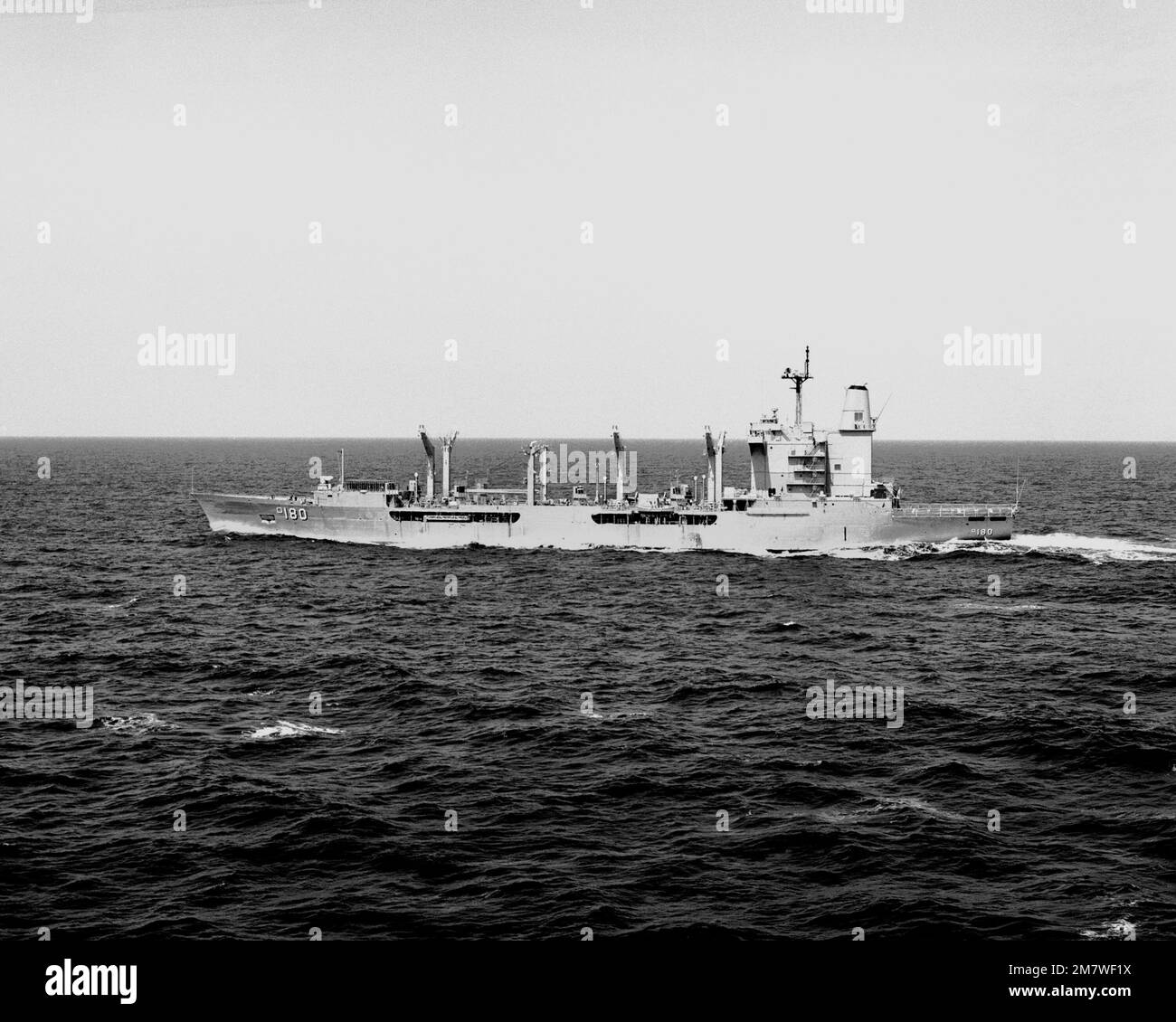 A port beam view of the fleet oiler USS WILLAMETTE (AO-180) underway ...