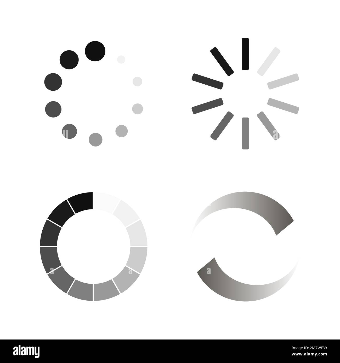 Set Loading icons. Collection of modern preloaders Isolated on white ...