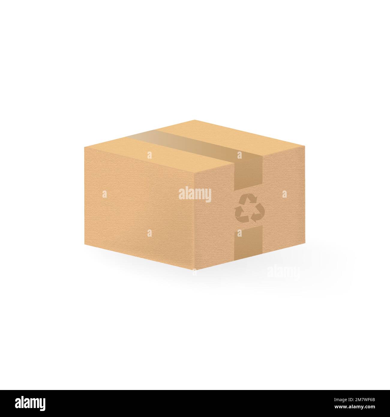 Closed carton cardboard box isolated on white background. Vector ...