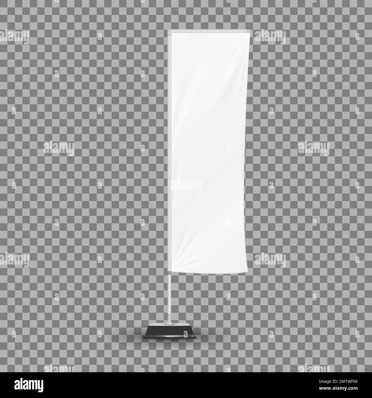 Advertising Banner Shield Mock Up, Template. White Outdoor Panel Blade ...