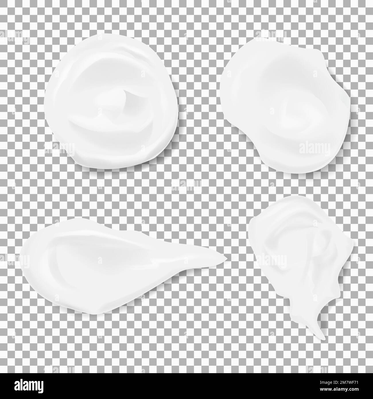 Set of cream elements. Skin cream. Isolated on transparent background ...