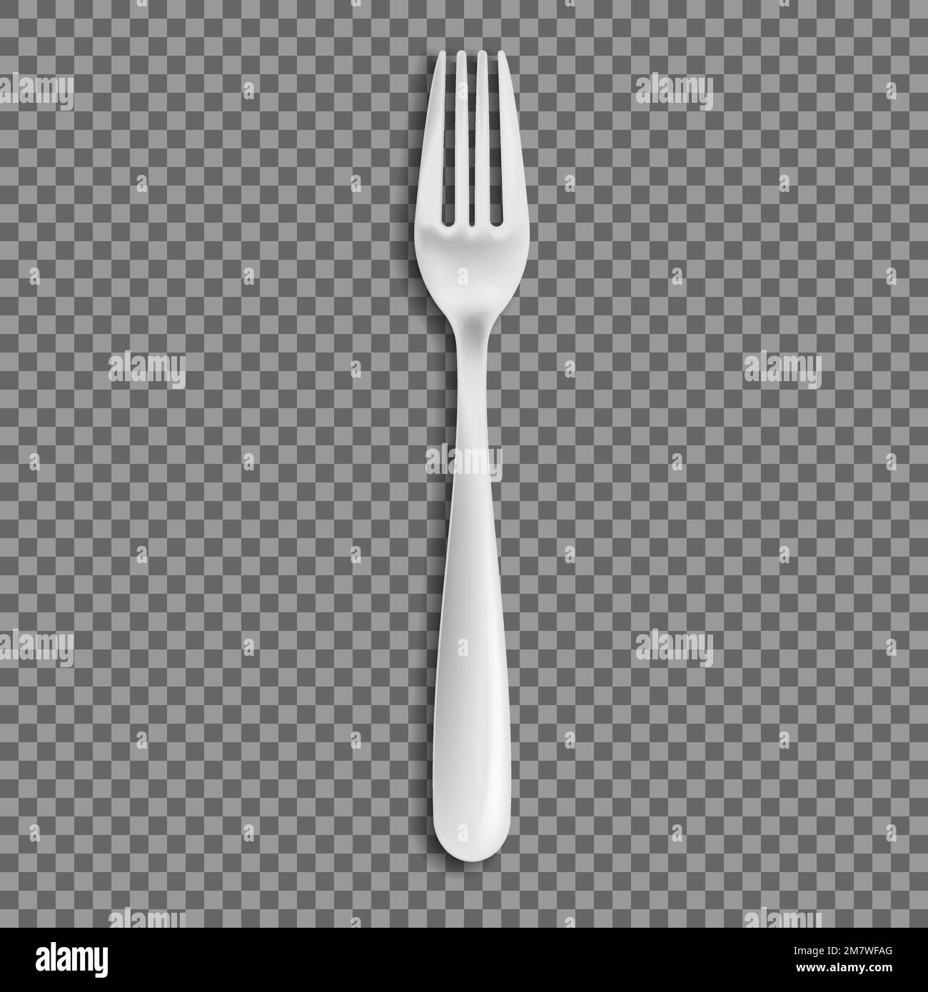 Realistic Fork isolated on transparent background. Vector illustration ...
