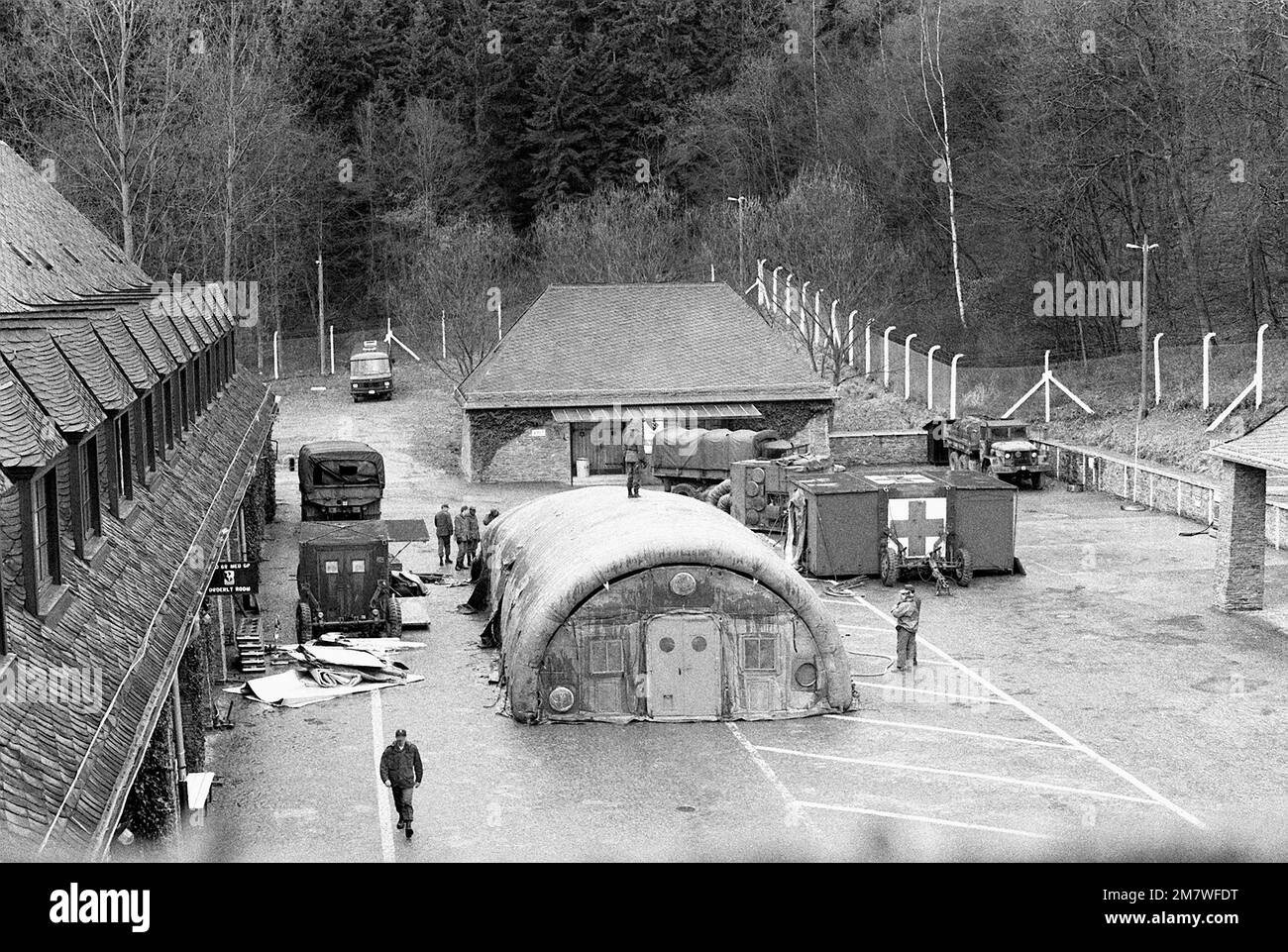 A view of the emergency ward tent being used by personnel from the 32nd ...