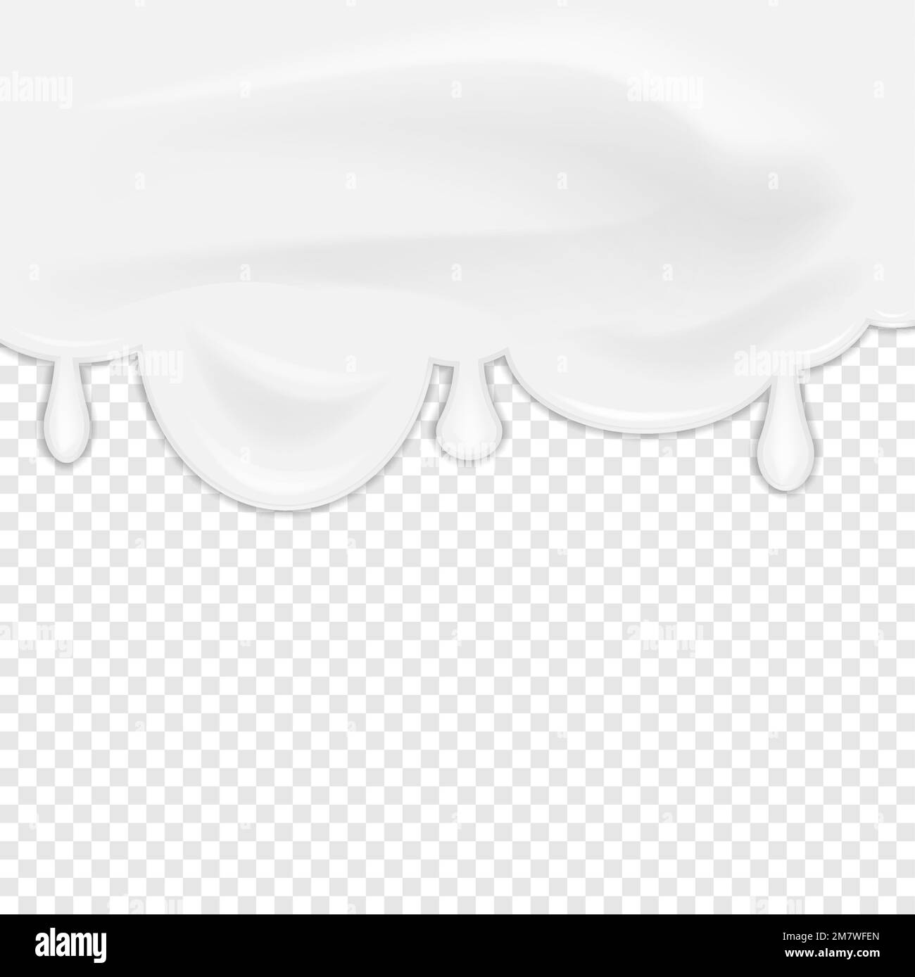 Melted cream dripping isolated on transparent background. Vector ...