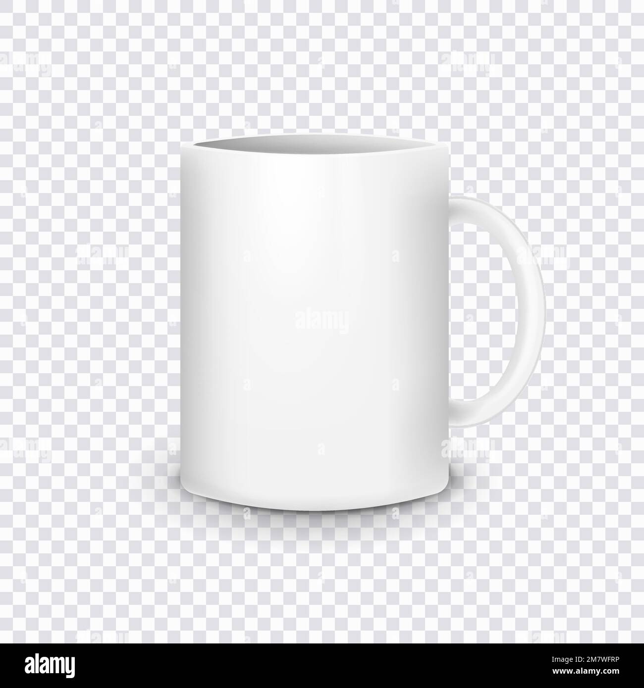 Realistic white cup isolated on transparent background. Vector ...