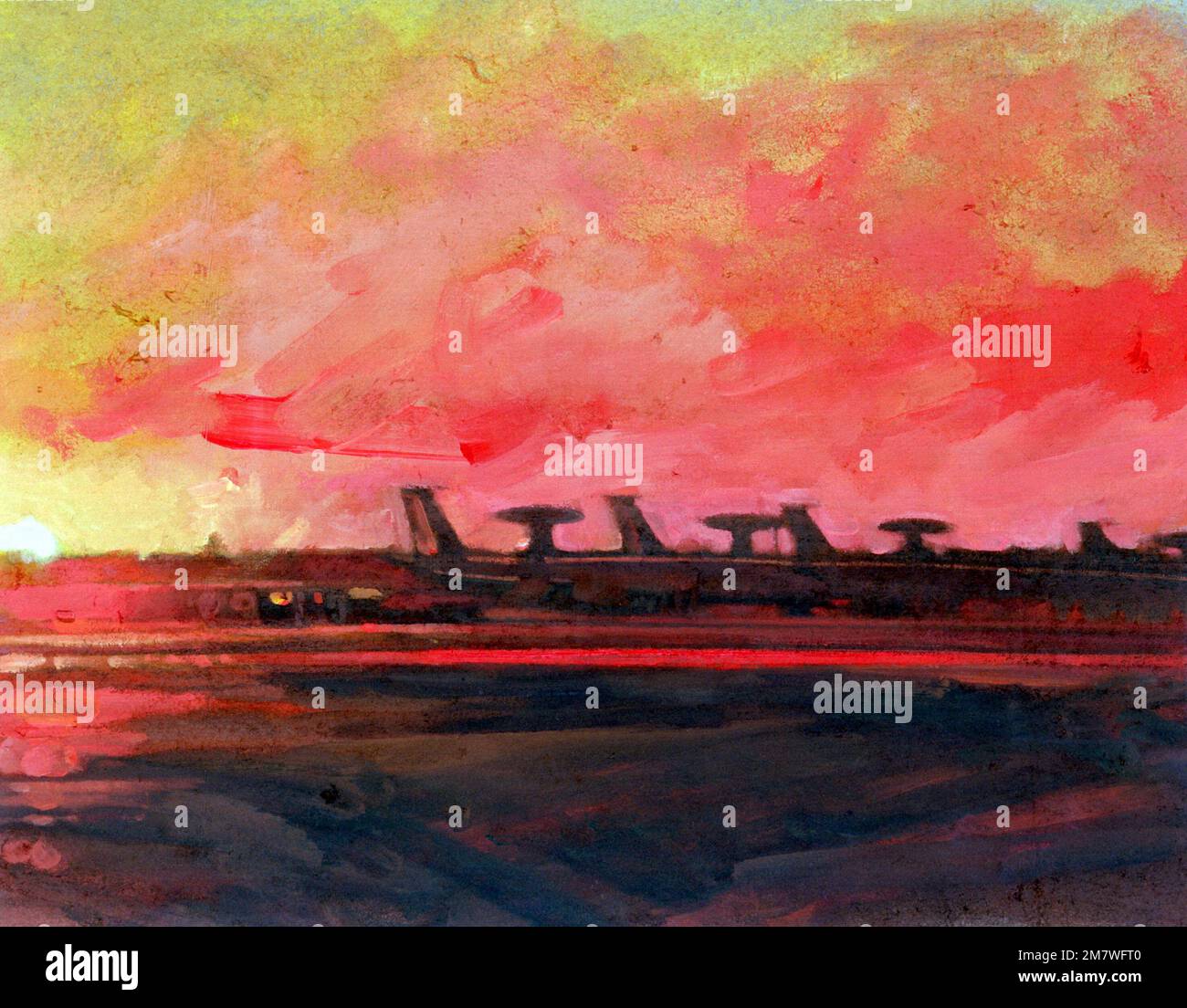 Artwork: "AWACS, Tinker Air Force Base" Artist: Phillip Renaud. Country ...