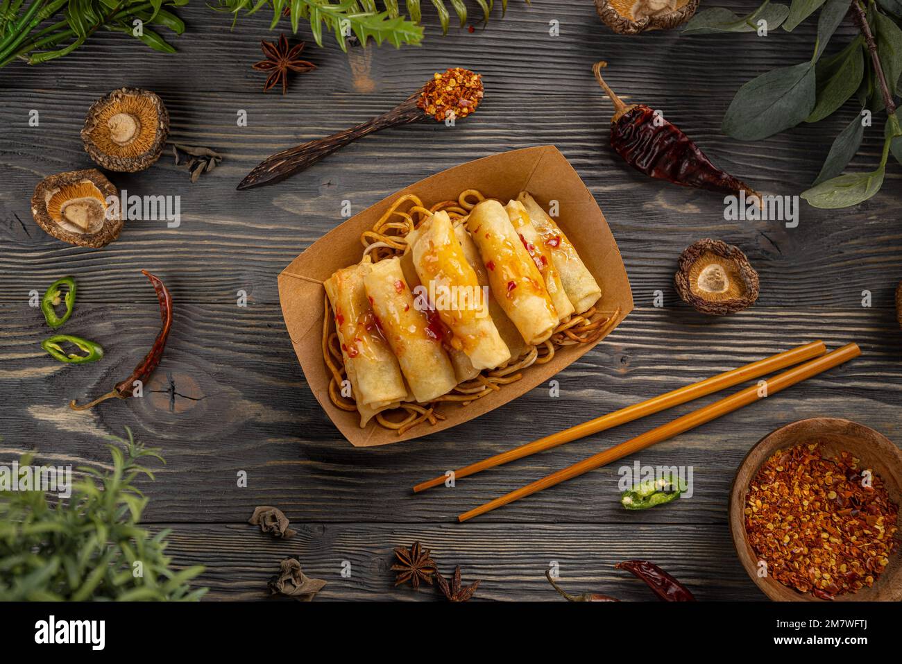 Deep fried spring rolls finger food hi-res stock photography and images ...