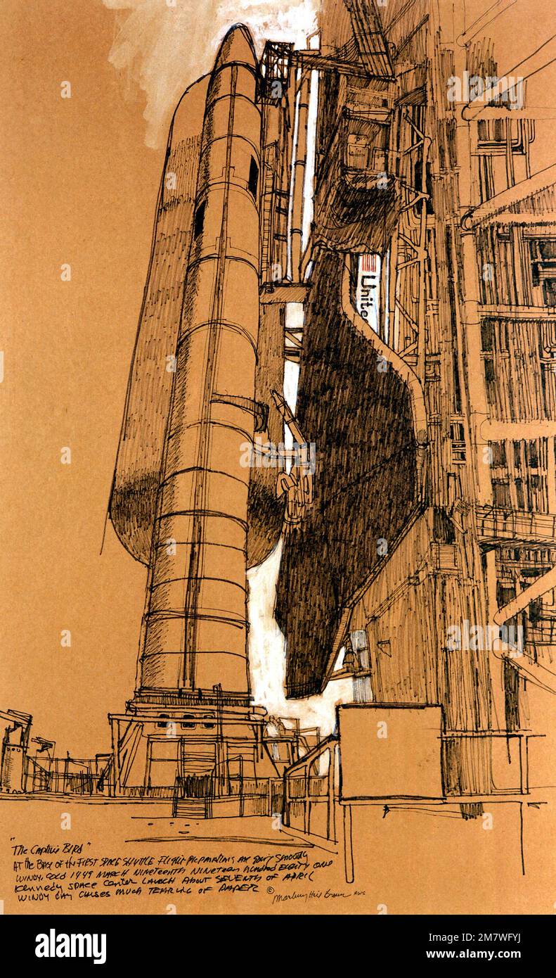 Artwork: "Maiden Flight of the Columbia" Artist: Marbury Brown ...