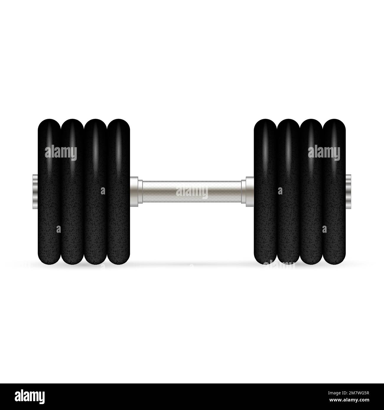Dumbbell with removable disks isolated on white background. Vector ...